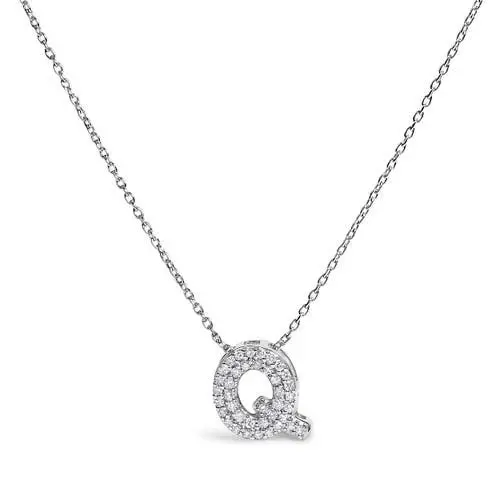 HAUS OF BRILLIANCE 10k Gold Diamond Accent Initial Pendant Necklace - White | Q